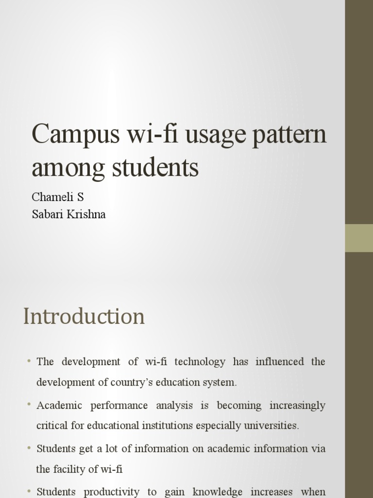 Campus Wi-Fi Usage Pattern Among Students | PDF