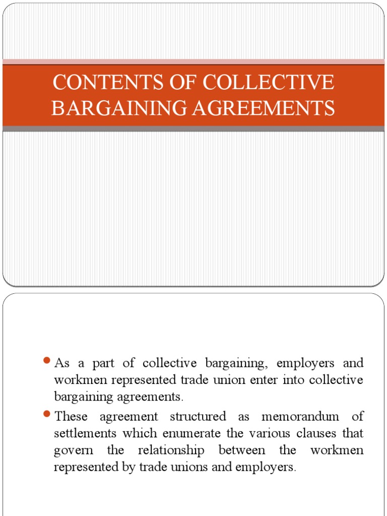 Contents of Collective Bargaining Agreements | PDF