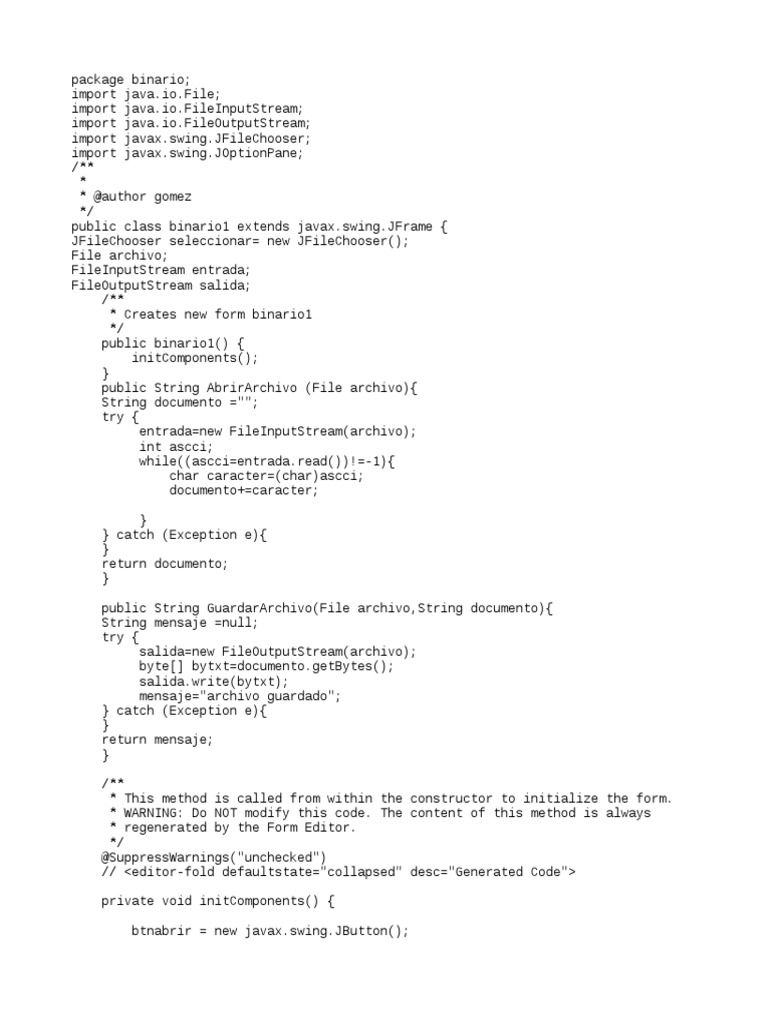 Abrir y Guardar Archivo de Texto TXT NetBeans | PDF | Java (Programming ...