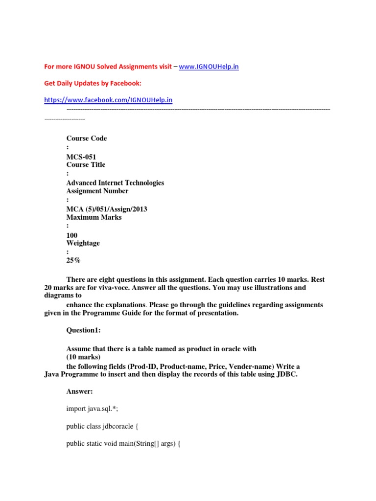 MCS-051 Solved Assignments | PDF | Transport Layer Security | Xml