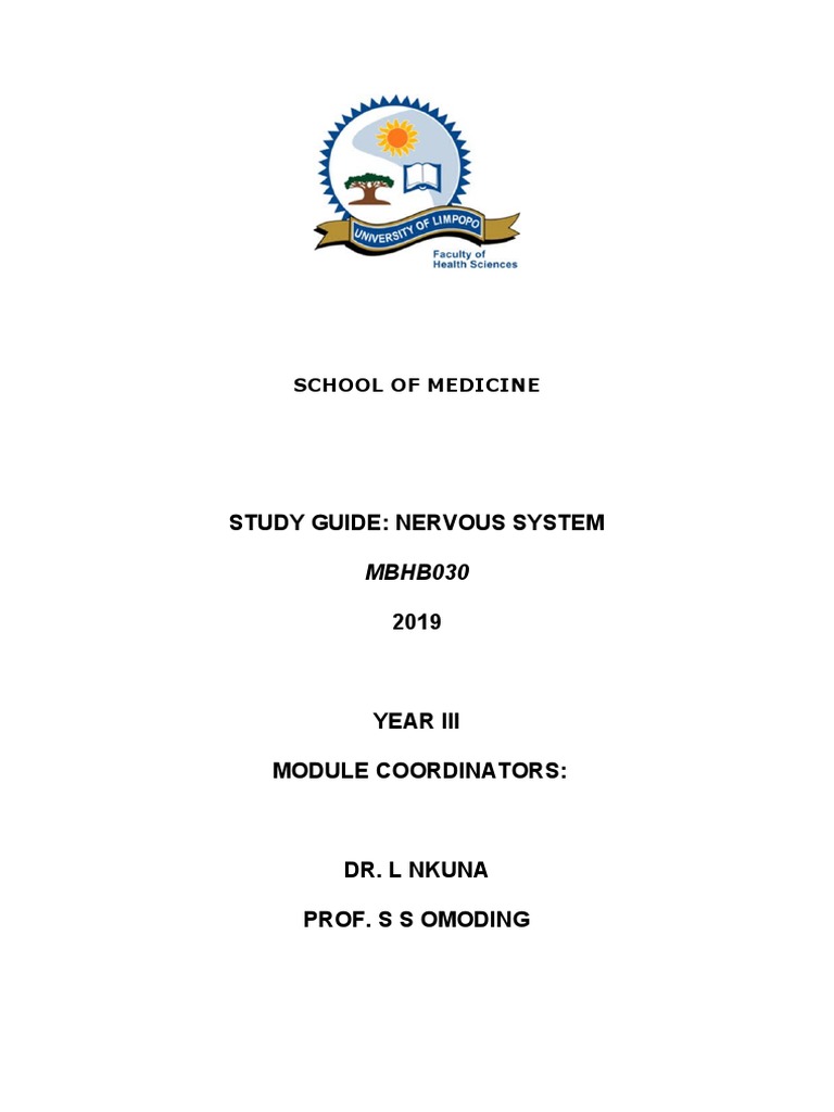 Study Guide Nervous System 2020 Final | PDF | Neck | Cerebral Cortex