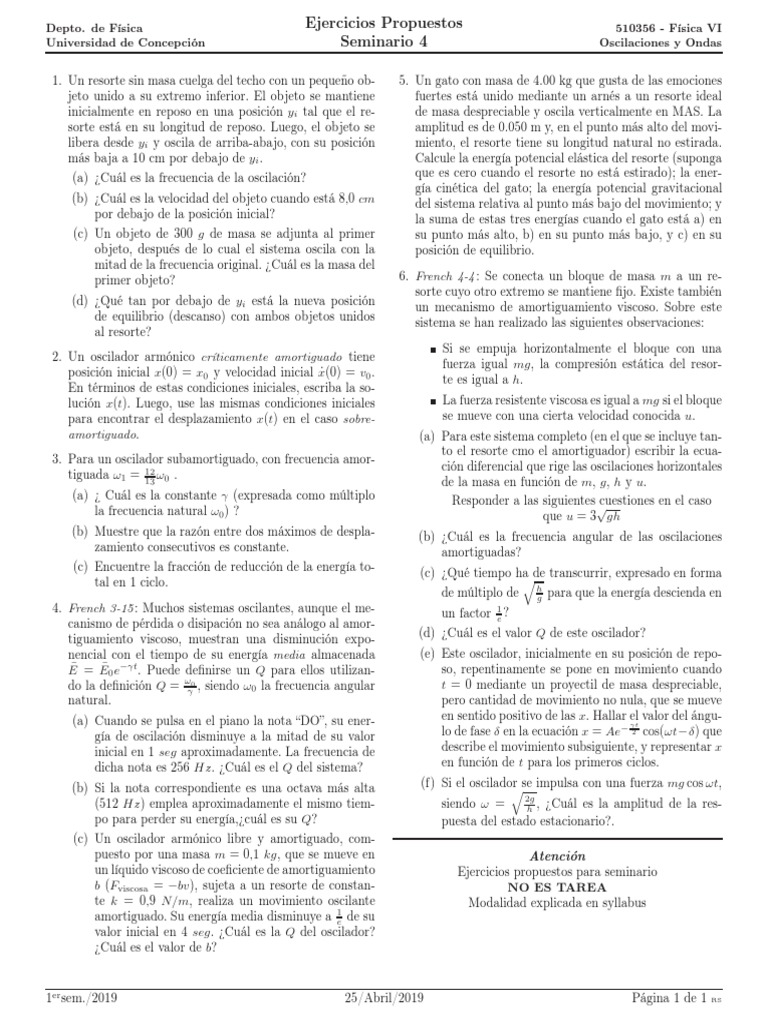 2019 Oaw Sem04 | PDF | Oscilación | Masa