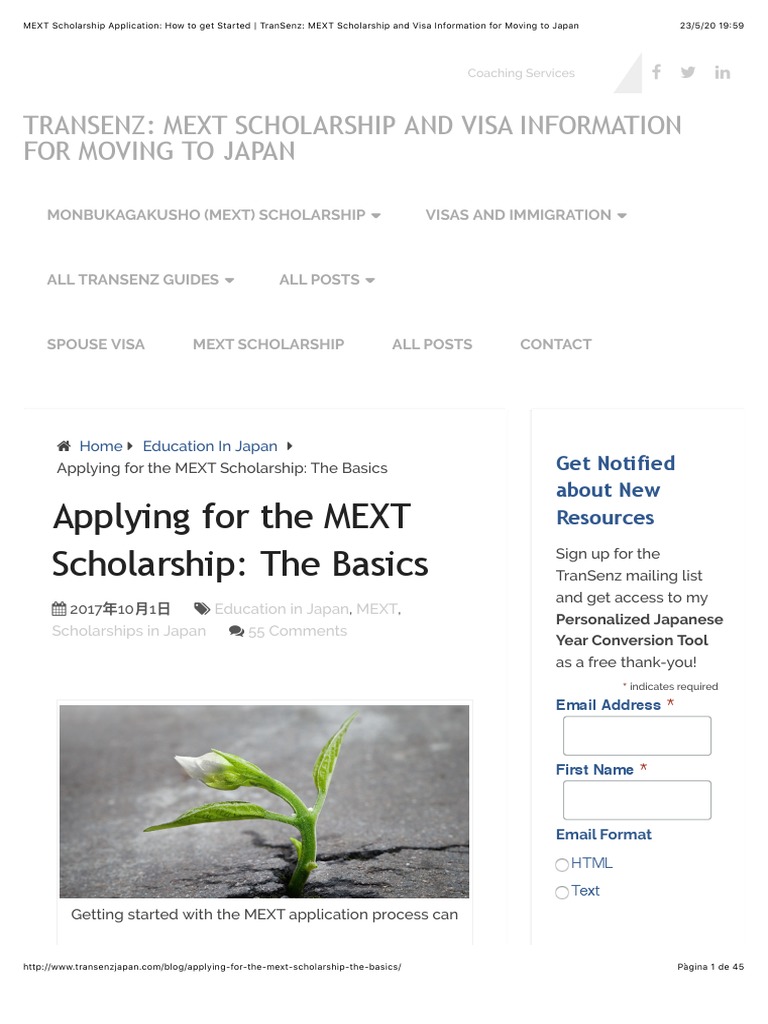 MEXT Scholarship Application: How To Get Started - TranSenz: MEXT ...