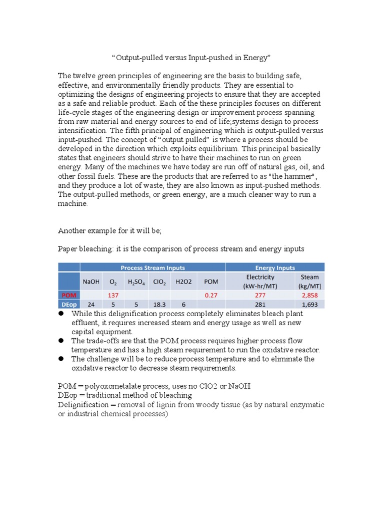 Output-Pushed and Input-Pushed in Energy | PDF
