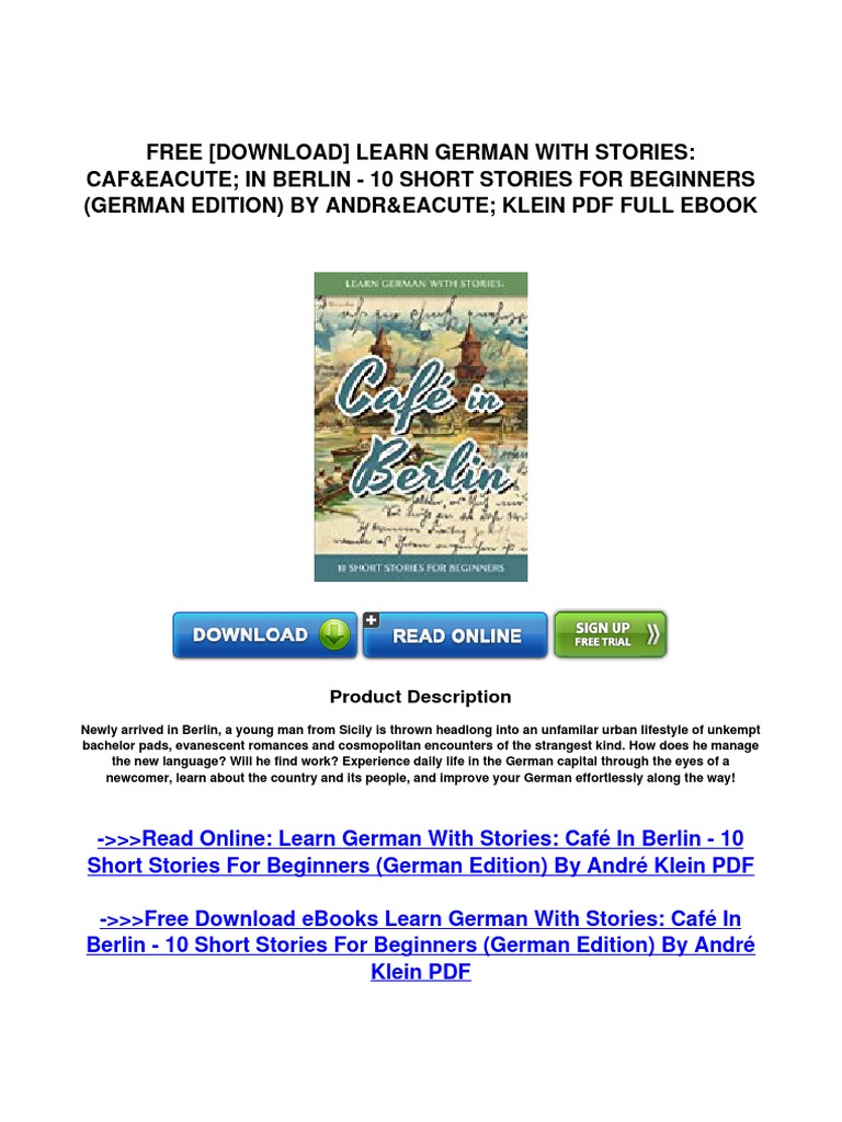 Café in Berlin: German Stories for Beginners | PDF | Books | E Books