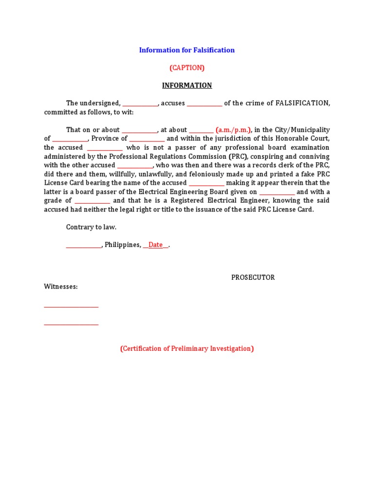 Information For Falsification | PDF