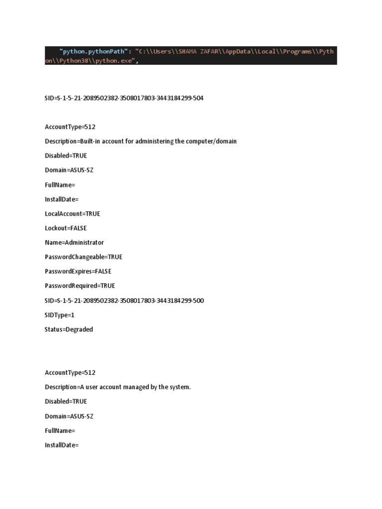 "Python - Pythonpath": "C: Users Shama Zafar Appdata Local Programs Pyth On Python38 Python ...