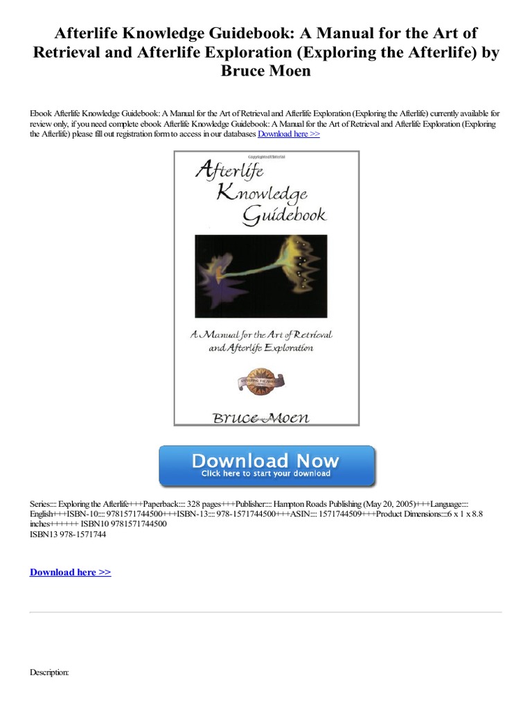 Afterlife Knowledge Guidebook A Manual For The Art Of Retrieval And
