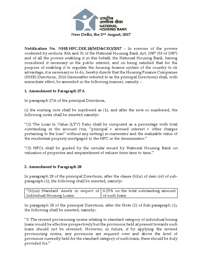 HFC Risk Weights Etc | PDF | Loan To Value Ratio | Loans