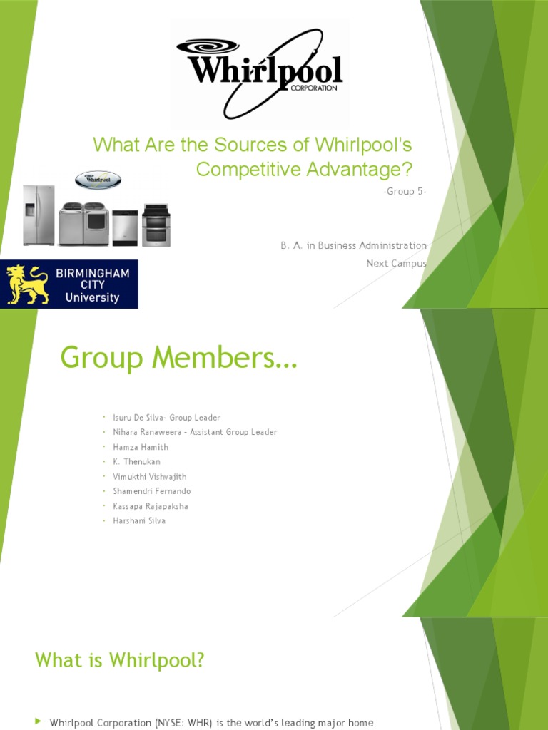 Whirlpool's Competitive Edge Sources | PDF | Competitive Advantage | Brand
