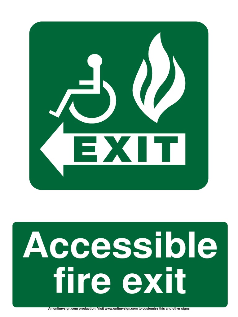 Accessible Fire Exit Fire Evacuation Sign PDF | PDF