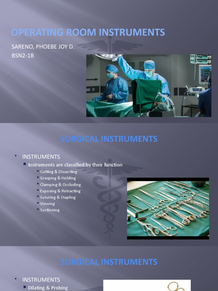 Operating Room Instruments by Jheaa | PDF | Surgical Suture | Scissors