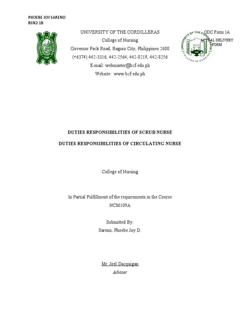 Scrub and Circulating Nurse Roles | PDF | Surgery | Medical Specialties