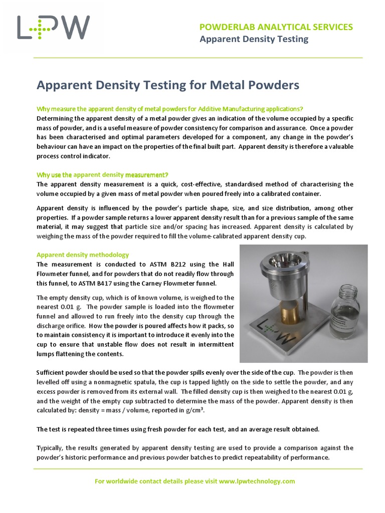 Apparent Density | Download Free PDF | Density | Flow Measurement