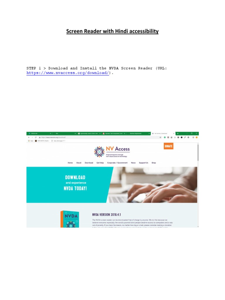 ScreenReader With Hindi Accessibility | PDF