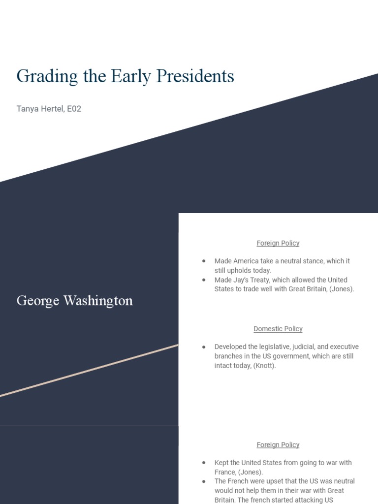 Grading The Early Presidents 1 | PDF | Thomas Jefferson | The United States