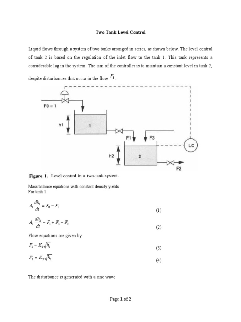 Two Tank Level Control System | PDF