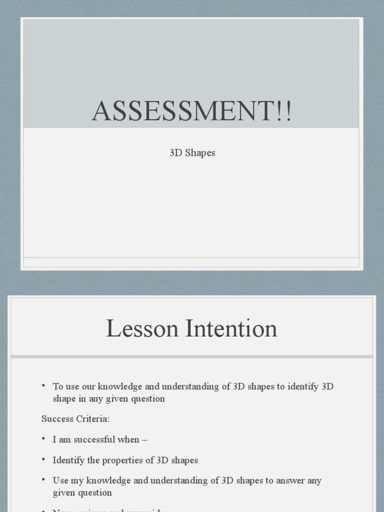 3d Shape Assessment | PDF