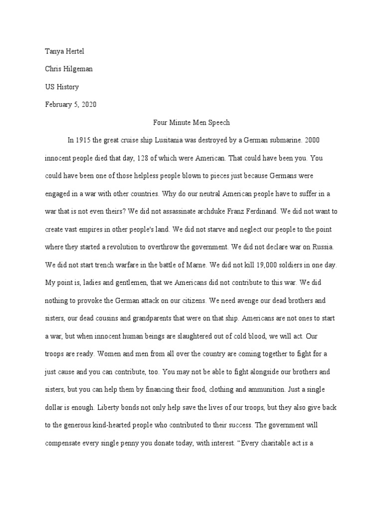 Four Minute Men Speech 1 | PDF