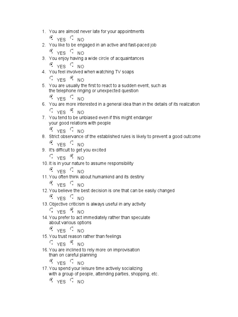 Mbti Test Pdf Feeling Empathy