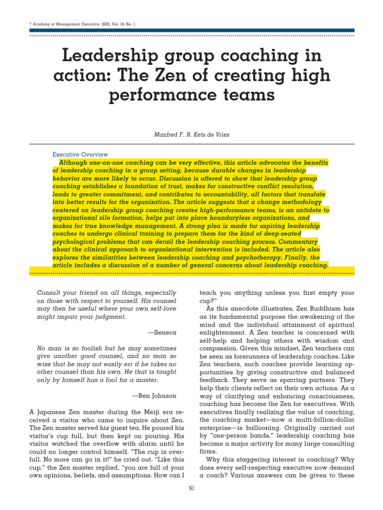 Leadership Coaching PDF | Download Free PDF | Board Of Directors ...