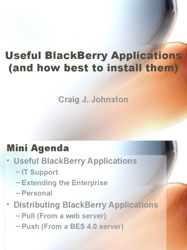 Useful Blackberry Applications (And How Best To Install Them) | PDF ...