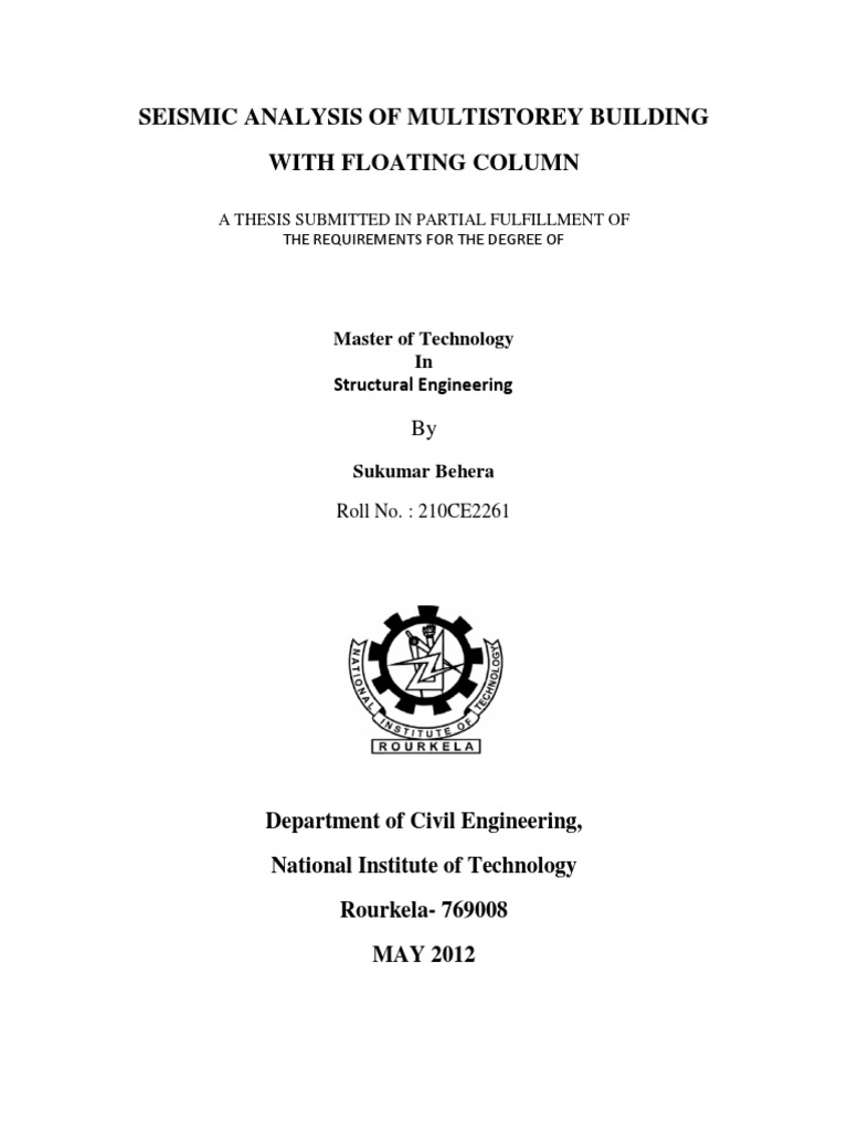 Seismic Analysis of Multistorey Building With Floating Column PDF | Download Free PDF | Finite ...