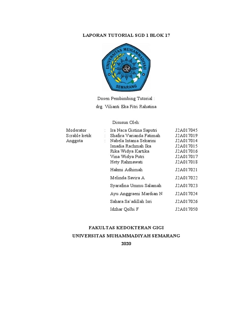 Laporan Tutorial SGD 1 Skenario 1 Blok 17 (Angkatan 2017) | PDF