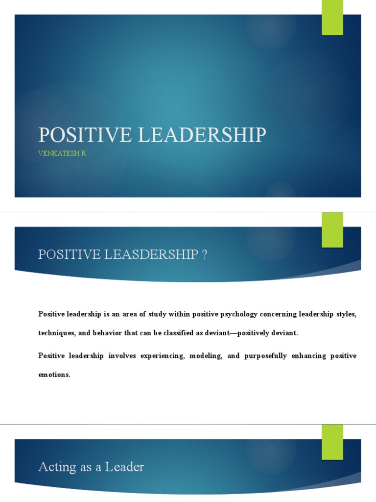 Positive Leadership | PDF