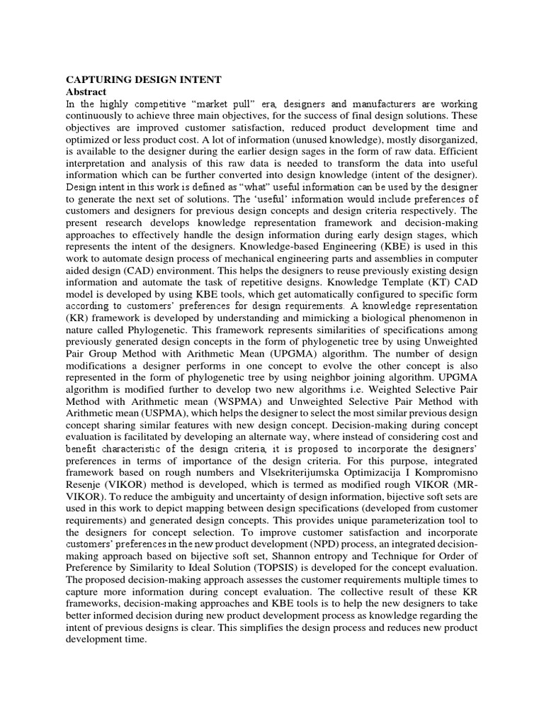 Design Intent | PDF | Design | Information