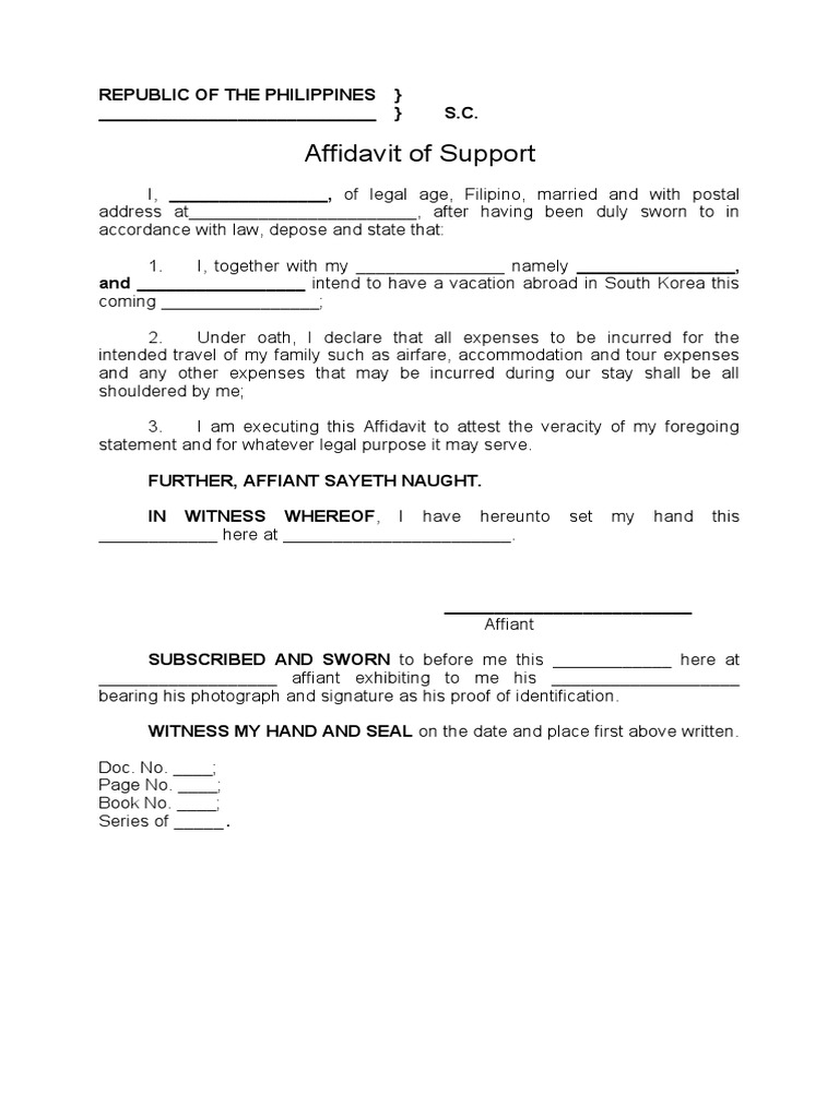 Affidavit of Support | PDF
