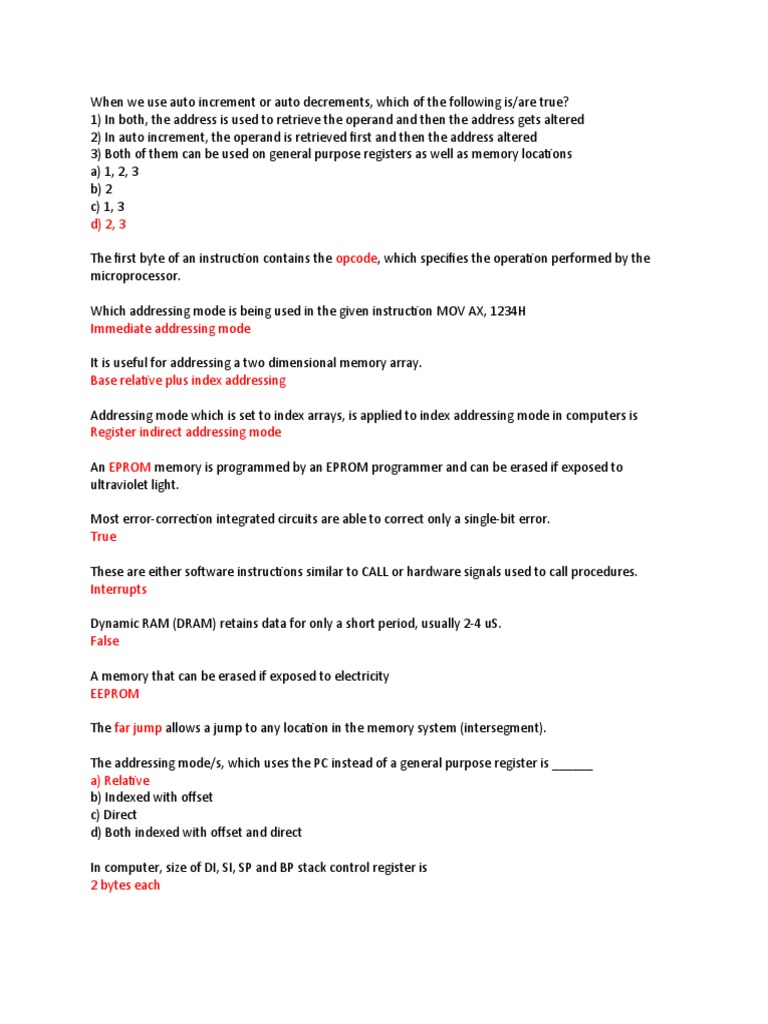 D) 2, 3 Opcode | PDF | Computer Data | Computer Hardware
