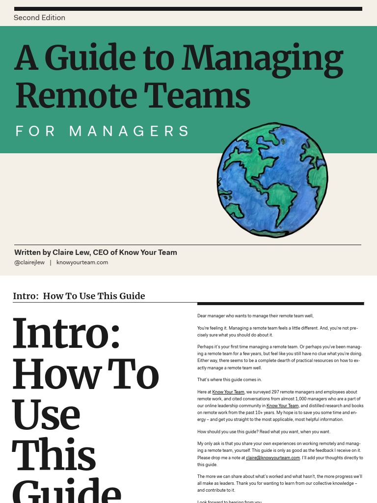 Managing Remote Teams Effectively | PDF | Brainstorming | Human ...