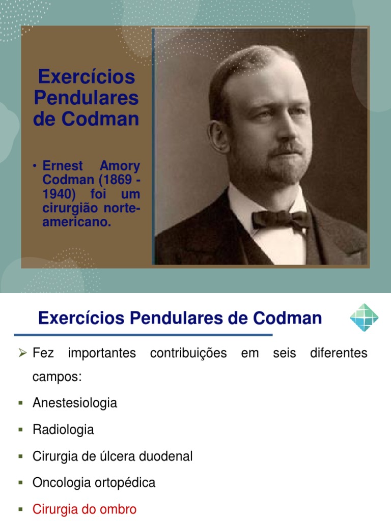 Exercícios pendulares de Codman e o protocolo de exercícios de Rockwood ...