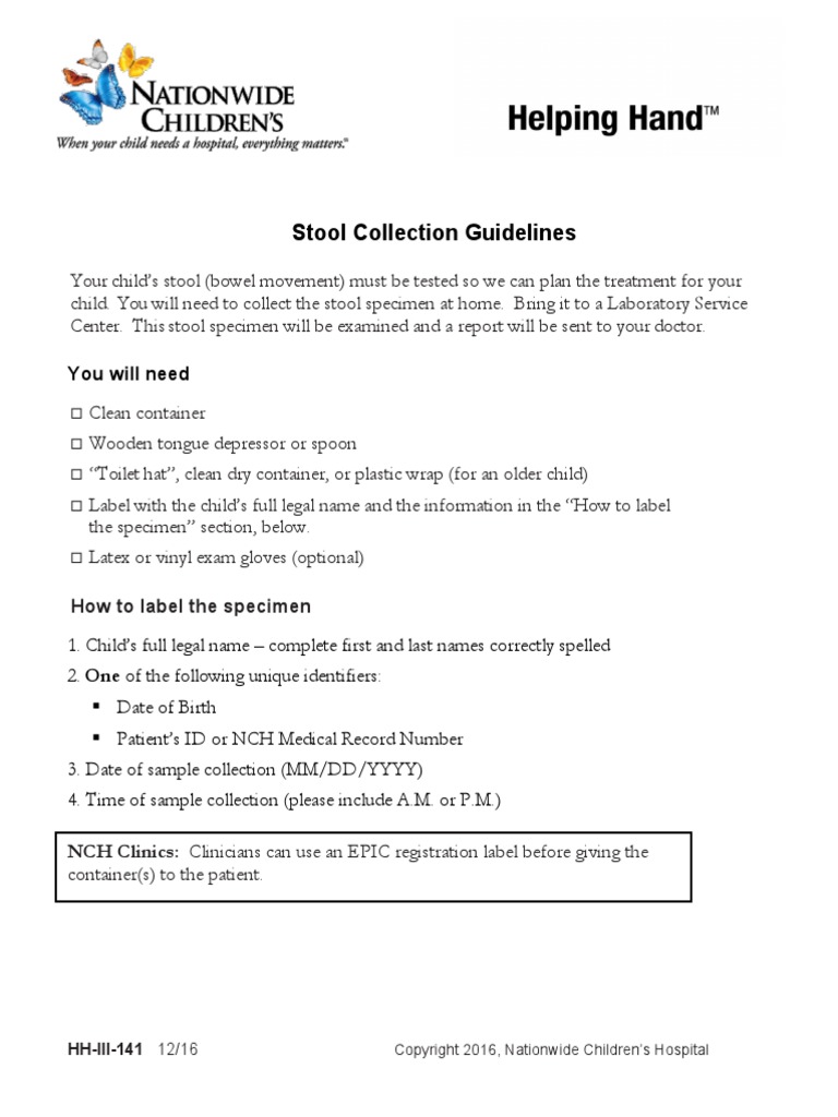 Stool Collection Guidelines: You Will Need | PDF | Human Feces | Excretion