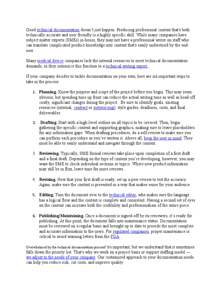 The Six Critical Steps to Developing Effective Technical Documentation ...