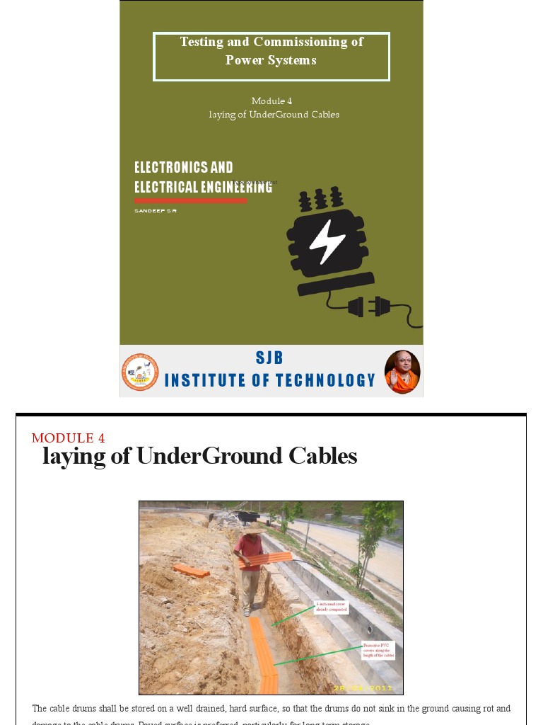 Methods for Laying Underground Cables | PDF | Soldering | Electrical ...