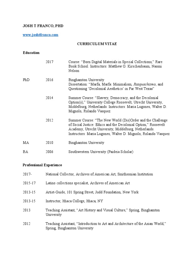 Curriculum Vitae | PDF | Chicano | Hispanic And Latino Americans