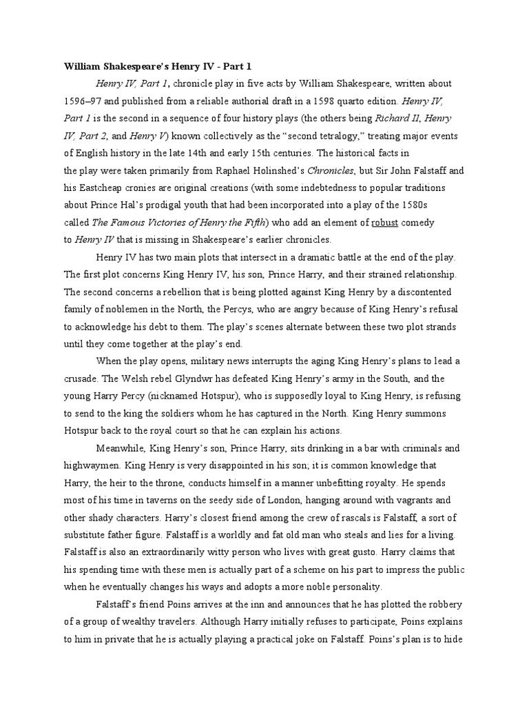 William Shakespeare’s Henry IV - Part 1 | Henry Iv, Part 1 | Plays