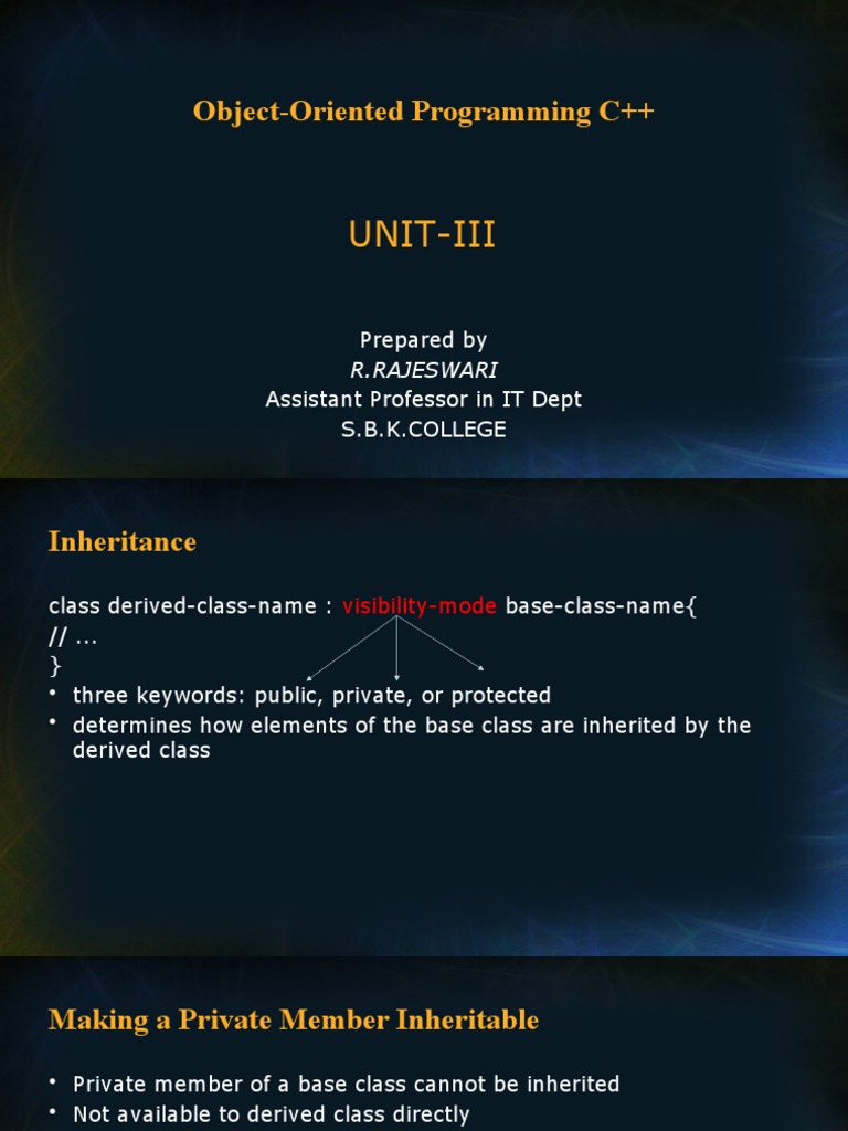 C++ Inheritance and Visibility Modes | PDF