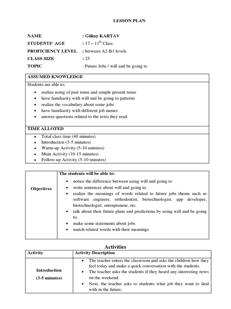 Future Jobs Lesson Plan for Teens | PDF | Teachers | Question