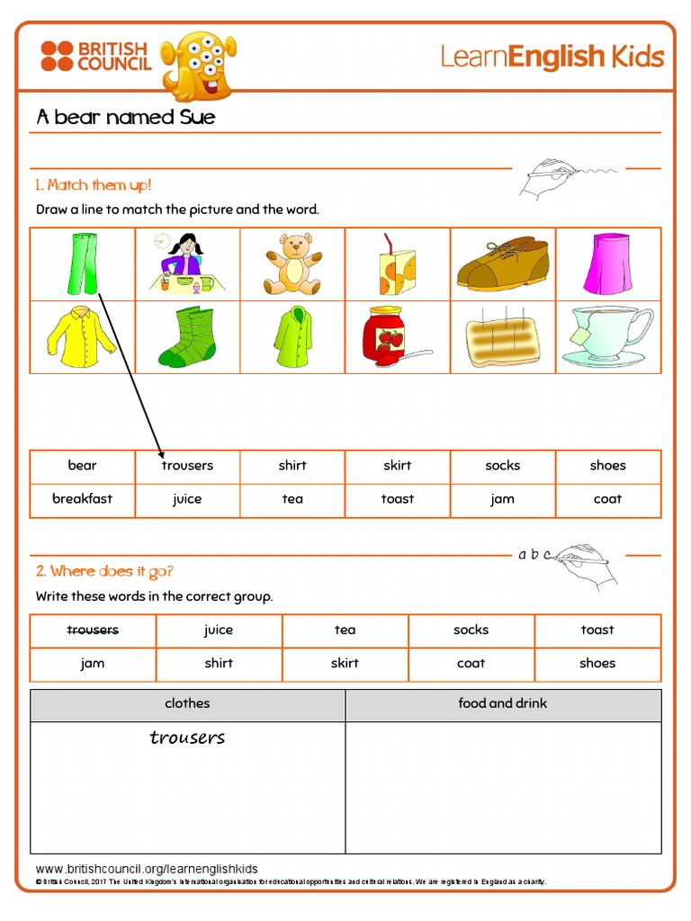 Songs A Bear Named Sue Worksheet | PDF