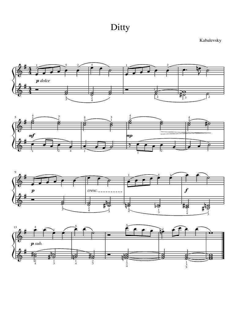 Kabalevsky - Ditty | PDF