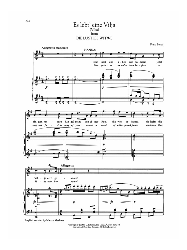 Vilja Lied - Lehar | PDF