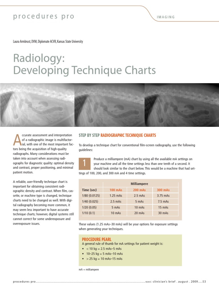 Radiology: Developing Technique Charts: Procedures Pro | PDF ...