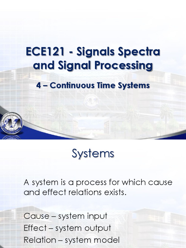 Continuous Time Systems Overview | PDF