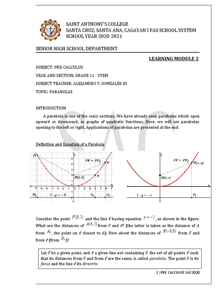 PreCalculus - Module 2 | PDF | Mathematical Objects | Space