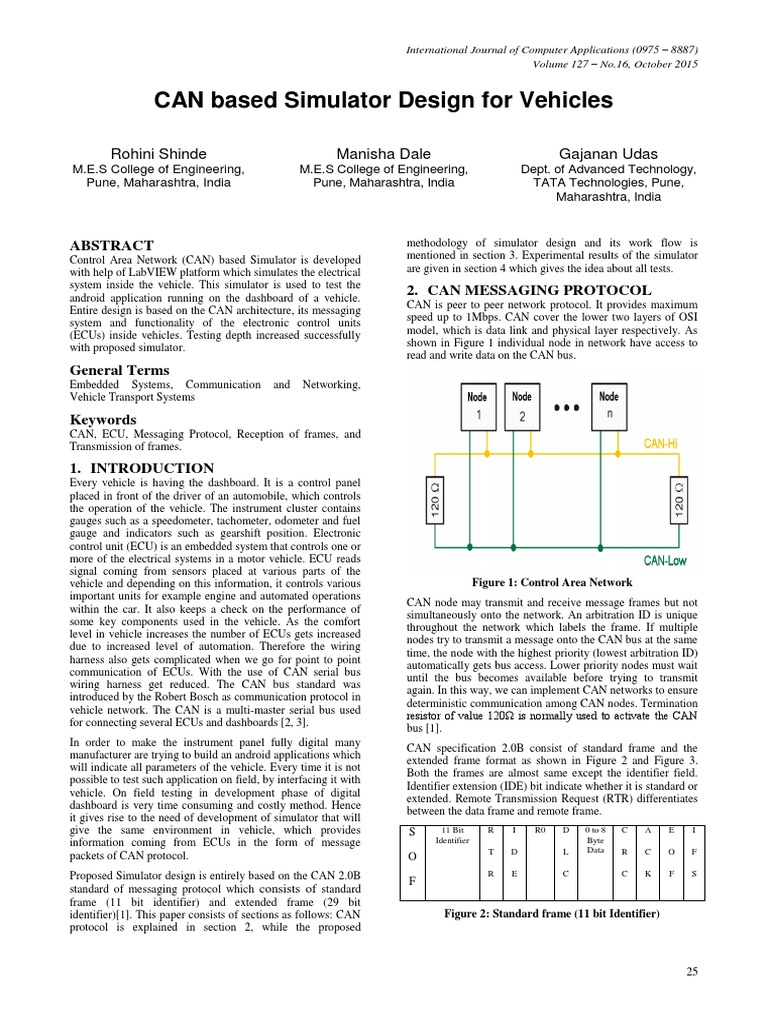 CAN Based Simulator | PDF | Computer Architecture | Data Transmission