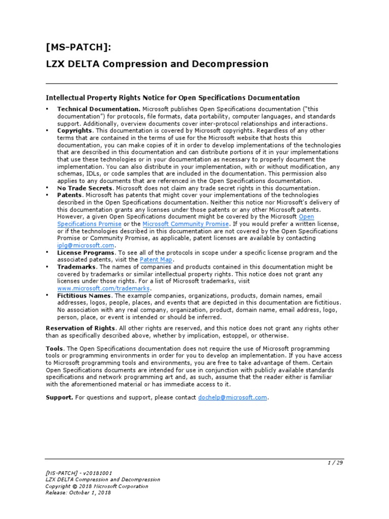 (MS-PATCH) : LZX DELTA Compression and Decompression | PDF | Data Compression | Digital Technology