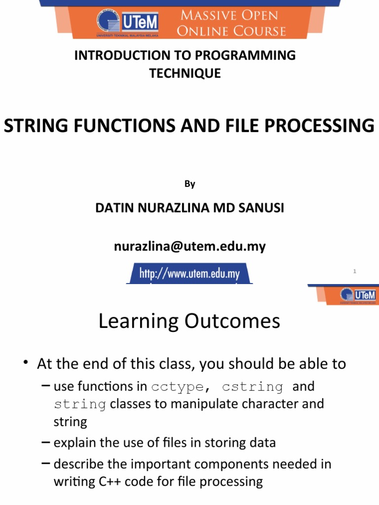String Functions and File Processing | PDF | Computer File | Computer ...